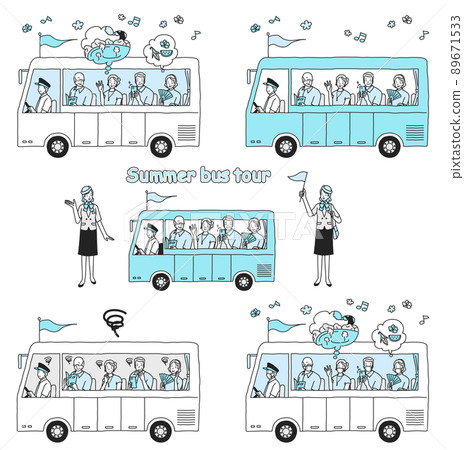 Summer senior bus trip - Stock Illustration [89671533] - PIXTA
