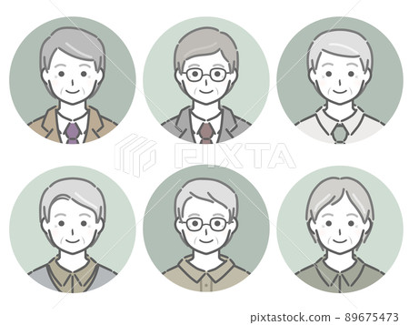 Elderly man circle icon set - Stock Illustration [89675473] - PIXTA