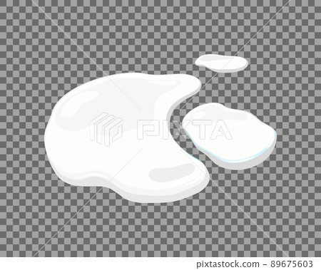 Milk spill on a transparent background. Puddle... - Stock Illustration ...