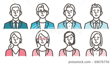 Male and female business person upper body... - Stock Illustration ...