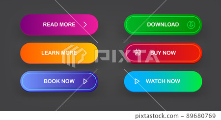 Vector Modern material style buttons set... - Stock Illustration ...