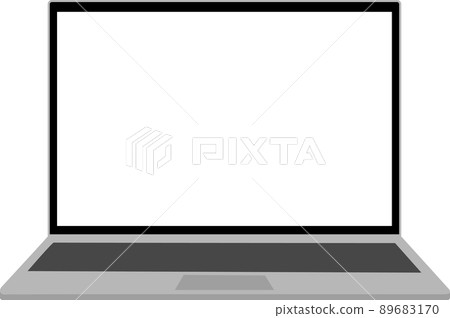 Simple laptop front (white screen) - Stock Illustration [89683170] - PIXTA