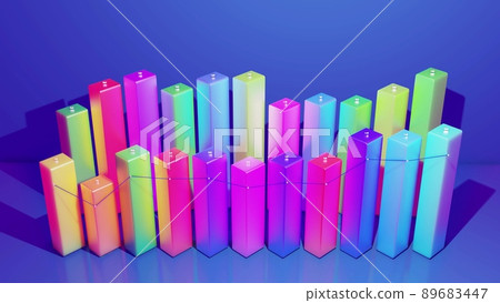 3d render. Multicolor bars, counters and graph.... - Stock Illustration ...