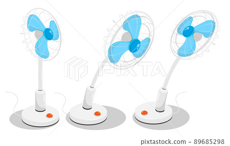 Electric fan on high stand for cooling.... - Stock Illustration ...