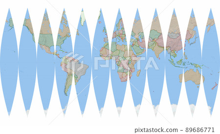 12 divisions of the globe development map by... - Stock Illustration ...