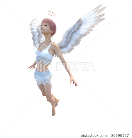 Beautiful leg angel perming 3DCG illustration... - Stock Illustration ...