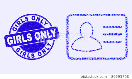 Blue Distress Girls Only Stamp Seal and User... - Stock Illustration ...