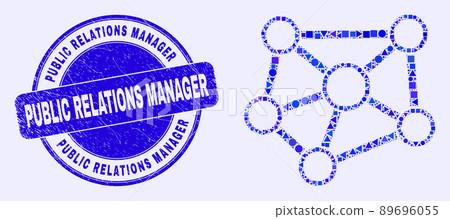 Blue Scratched Public Relations Manager Seal... - Stock Illustration ...