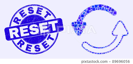 Blue Distress Reset Stamp Seal and Refresh... - Stock Illustration ...