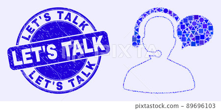 Blue Scratched Let S Talk Stamp Seal and...-插圖素材 [89696103] - PIXTA圖庫