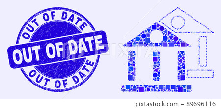 Blue Distress Out of Date Stamp Seal and Museum... - Stock Illustration ...