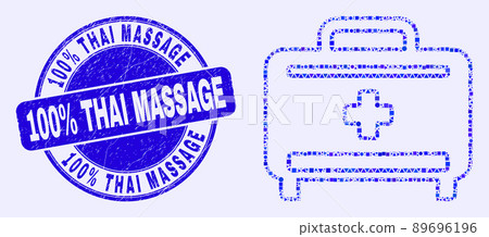 Blue Grunge 100 Percents Thai Massage Stamp... - Stock Illustration ...
