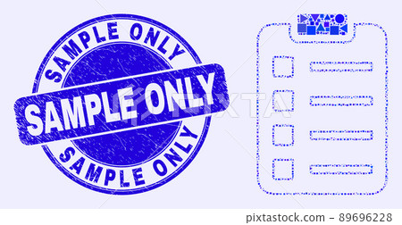 Blue Grunge Sample Only Stamp Seal and Items... - Stock Illustration ...