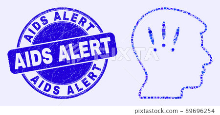Blue Scratched AIDS Alert Stamp Seal and... - Stock Illustration ...