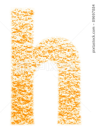 Alphabet drawn with crayon h Lowercase orange... - Stock Illustration ...