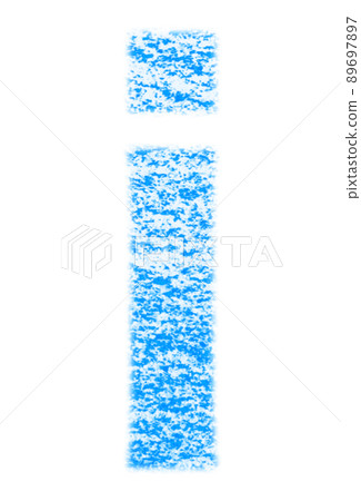 Alphabet drawn with crayon i lowercase blue... - Stock Illustration ...
