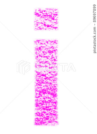 Alphabet drawn with crayon i lowercase pink... - Stock Illustration ...