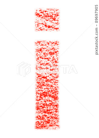 Alphabet drawn with crayon i lowercase red... - Stock Illustration ...