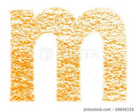 Alphabet drawn with crayon m lowercase orange... - Stock Illustration ...