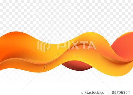 Orange wavy wave flow on abstract background.... - Stock Illustration ...