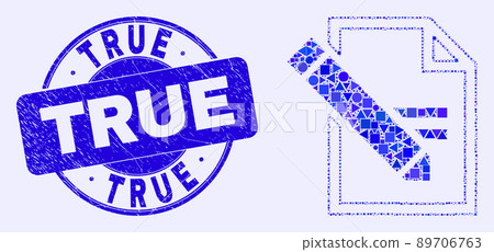 Blue Scratched True Stamp Seal and Edit Text... - Stock Illustration ...