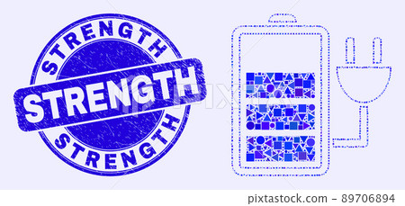 Blue Grunge Strength Stamp Seal and Charge...-插圖素材 [89706894] - PIXTA圖庫