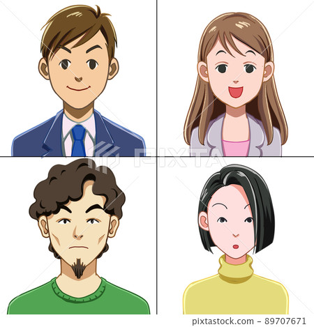 4 characters casual - Stock Illustration [89707671] - PIXTA