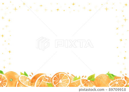 Glitter cute orange frame illustration - Stock Illustration [89709918 ...