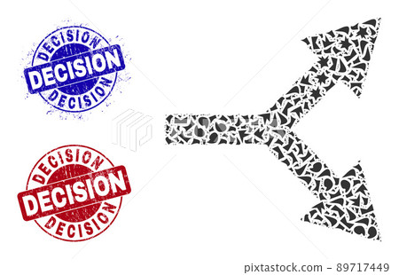 Bifurcation Arrow Right Mosaic of Debris with... - Stock Illustration ...