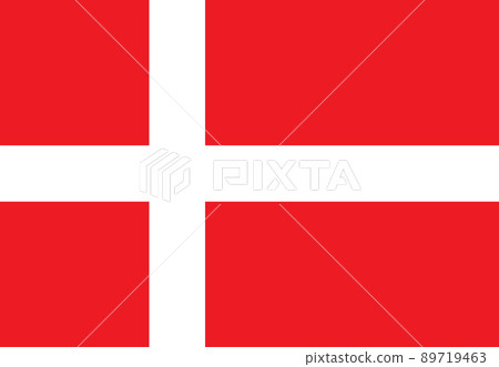Flag of Denmark. Vector drawing icon - Stock Illustration [89719463 ...
