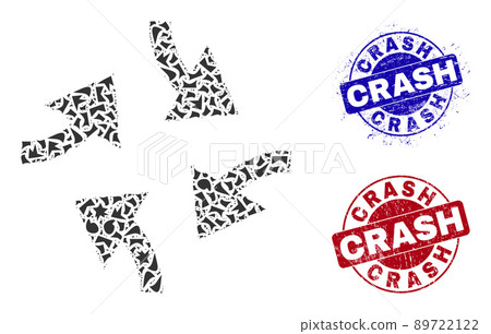 Swirl Arrows Mosaic of Shards with Crash...-插圖素材 [89722122] - PIXTA圖庫