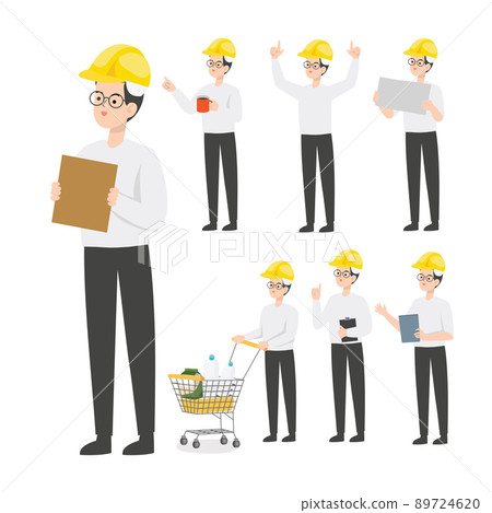 Engineer character design presenting concept-插圖素材 [89724620] - PIXTA圖庫