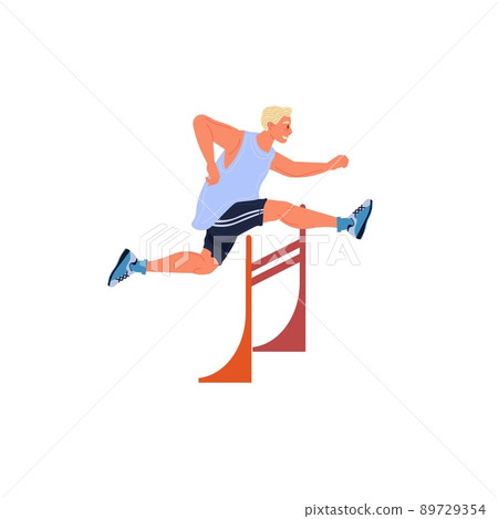 Flat cartoon running man character,sports... - Stock Illustration ...
