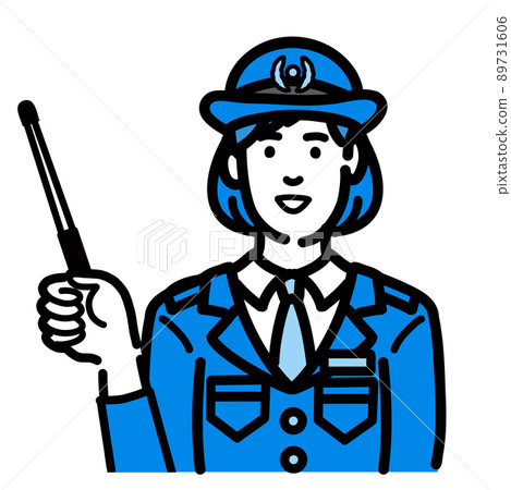 A police officer woman explaining with a pointer - Stock Illustration ...