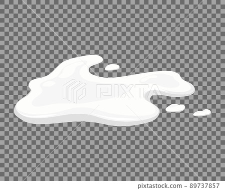 Milk spill on a transparent background. Puddle... - Stock Illustration ...