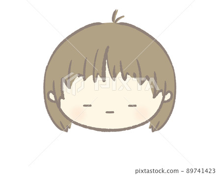 Expressionless girl face illustration - Stock Illustration [89741423 ...