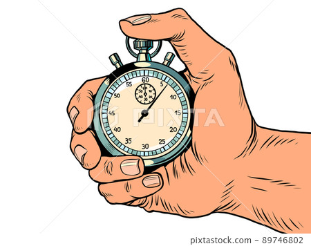 hand finger sports stopwatch, speed meter. Time... - Stock Illustration ...