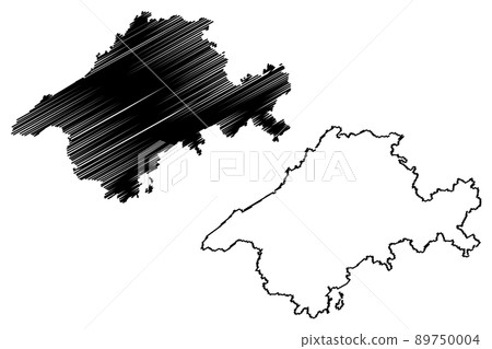 Jabalpur district (Madhya Pradesh State,... - Stock Illustration ...