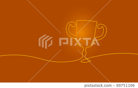 Continuous line winner prize. Contest leader...-插圖素材 [89751106] - PIXTA圖庫