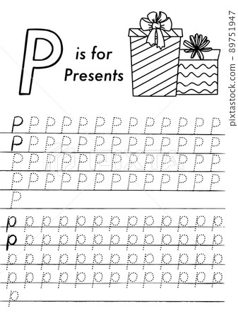 Christmas and New Year preschool ABC tracing... - Stock Illustration ...