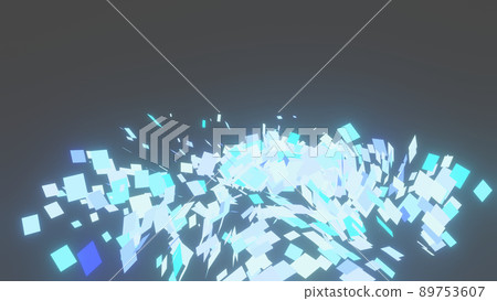 CG particles: Many glowing light blue square... - Stock Illustration ...