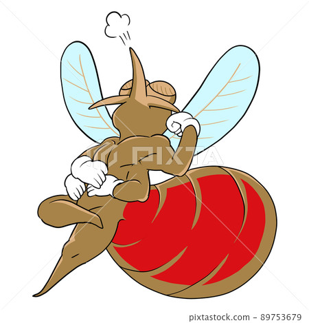 A muscular mosquito that sucked blood until it... - Stock Illustration ...