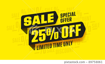 Yellow sale tag with promo offer design.... - Stock Illustration ...