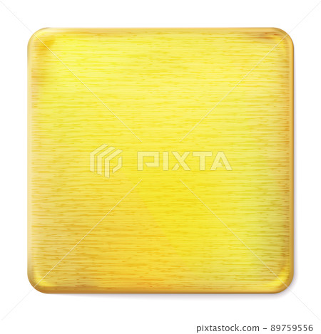 Realistic square light gold polished plate,... - Stock Illustration ...