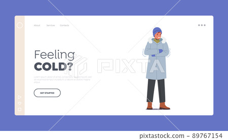 Cold Weather Landing Page Template. Freezing... - Stock Illustration ...