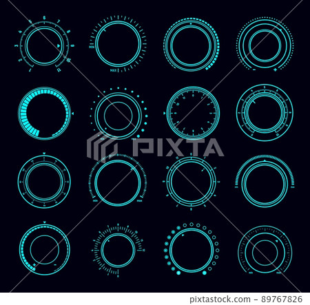 Volume round knob switch dials and music sound... - Stock Illustration ...