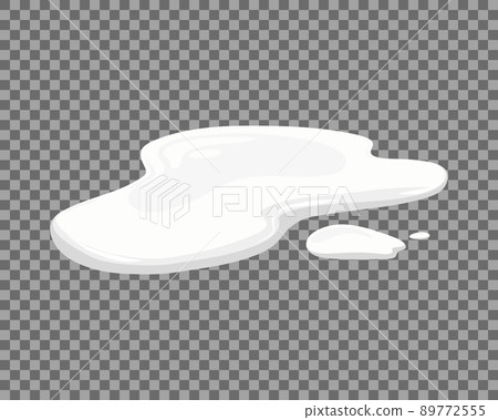 Milk spill on a transparent background. Puddle... - Stock Illustration ...