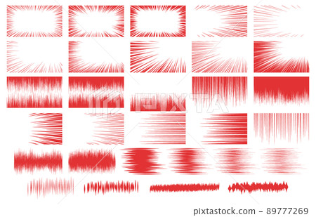 Red concentrated line vector material set - Stock Illustration ...