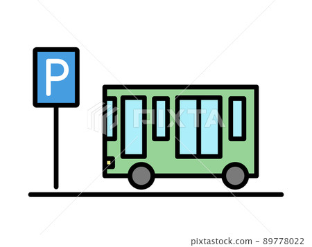 Parking bus illustration icon color - Stock Illustration [89778022] - PIXTA