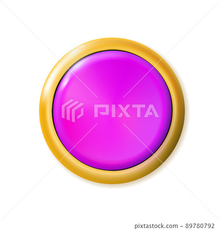 Realistic matte pink button. Metal circle Ui... - Stock Illustration ...